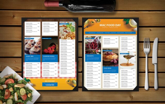 Veg Snacks Menu Card Template - 99Effects