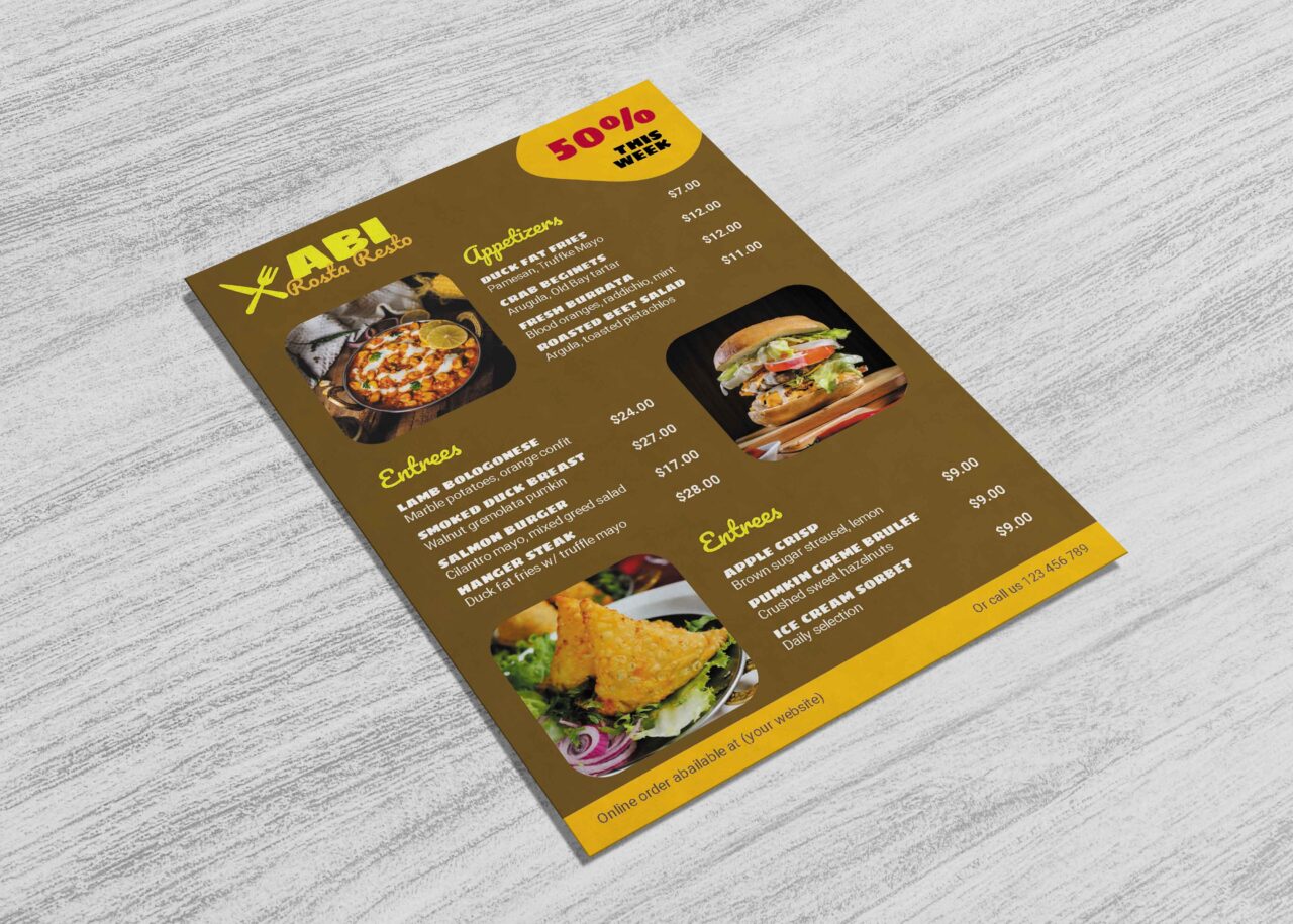 Modern Cafe Restaurant Menu Design (2021) - 99Effects